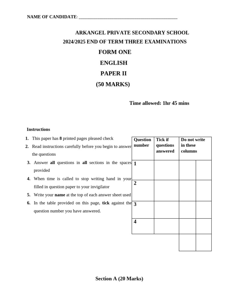2025 JC - English Paper 2 | PDF