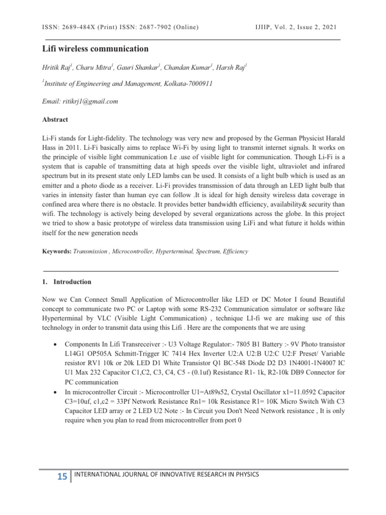 Lifi Wireless Communication | PDF | Electrical Engineering | Electronics