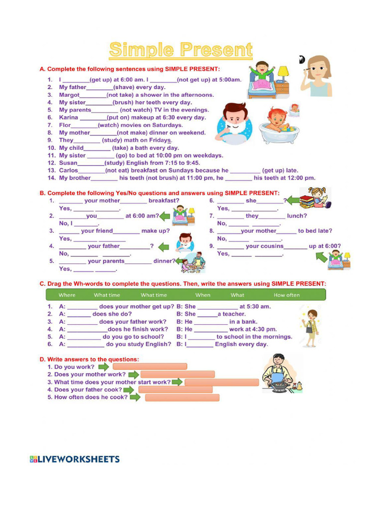 Worksheet Simple Present Pdf