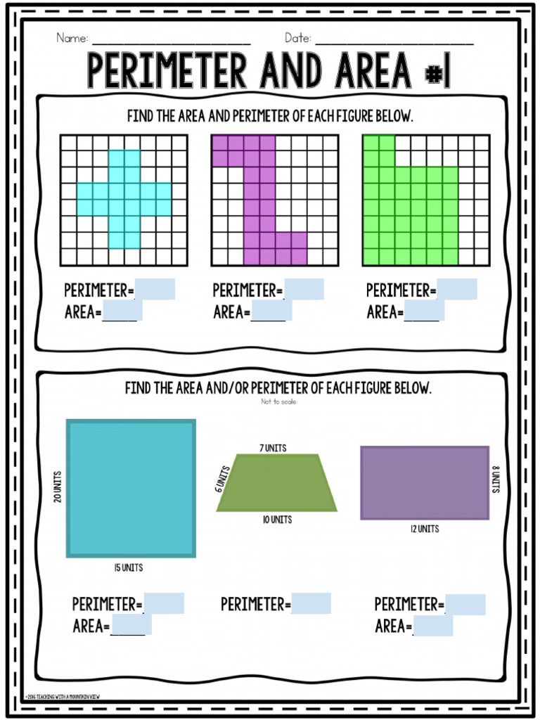 Copy of Perimeter and Area Pages | PDF