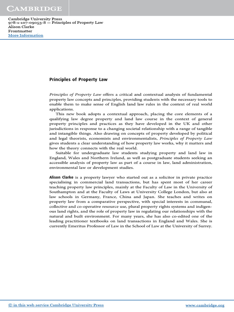 Principles of Property Law Explained | PDF | Property | Jurisprudence