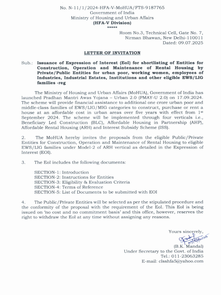 Letter of Intend Along With EoI | PDF