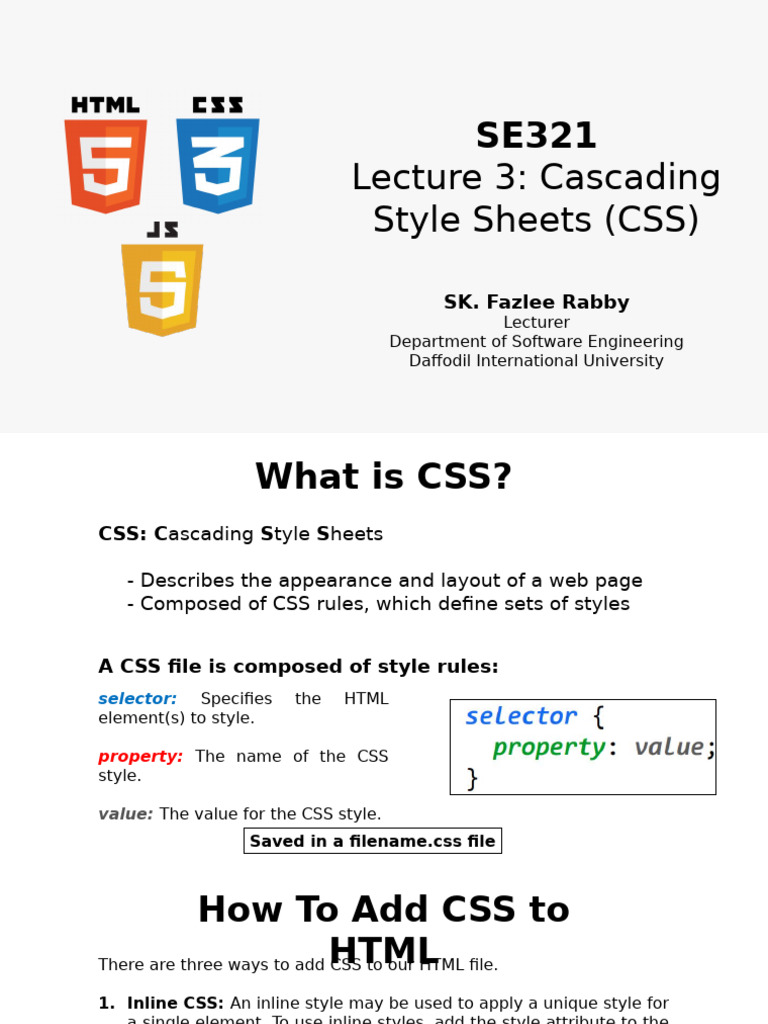 Understanding CSS Basics and Usage | PDF | Html | Cyberspace