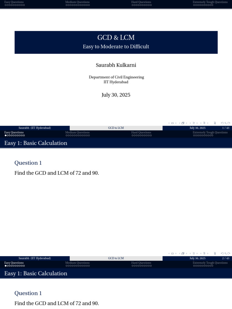 GCD LCM | PDF | Mathematics | Elementary Mathematics