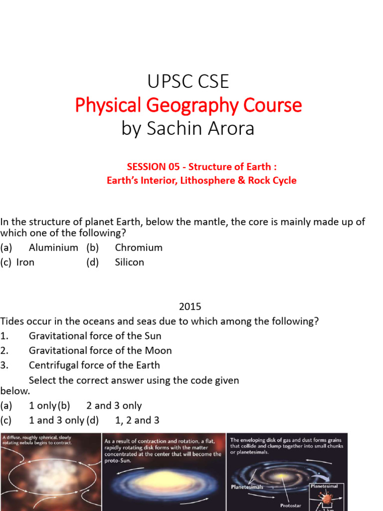 UPSC CSE Physical Geography: Earth's Structure | PDF