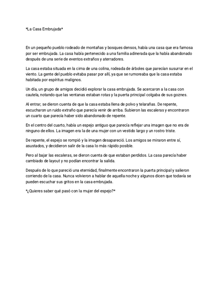 La Casa Embrujada: Misterios y Espíritus | PDF
