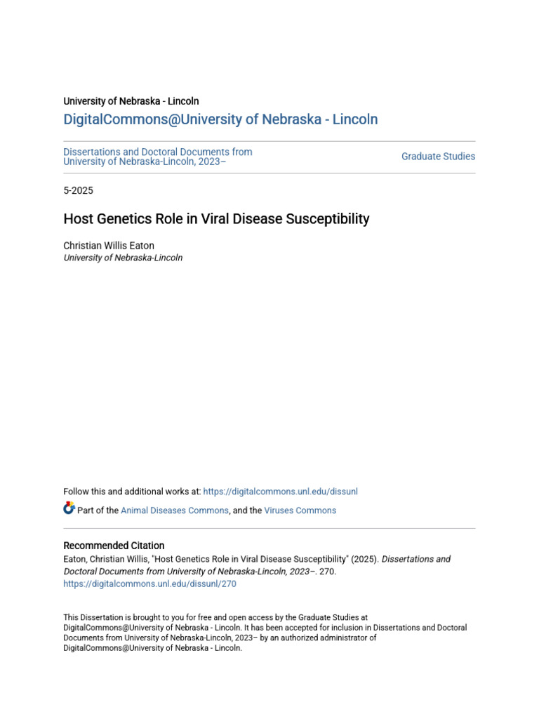 Disease Susceptibility | PDF | Virus | Sense (Molecular Biology)