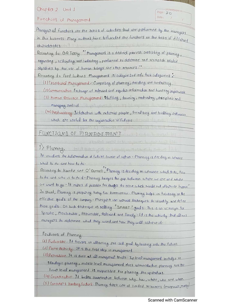 Functions of Management UNIT 1 (Code 55) | PDF