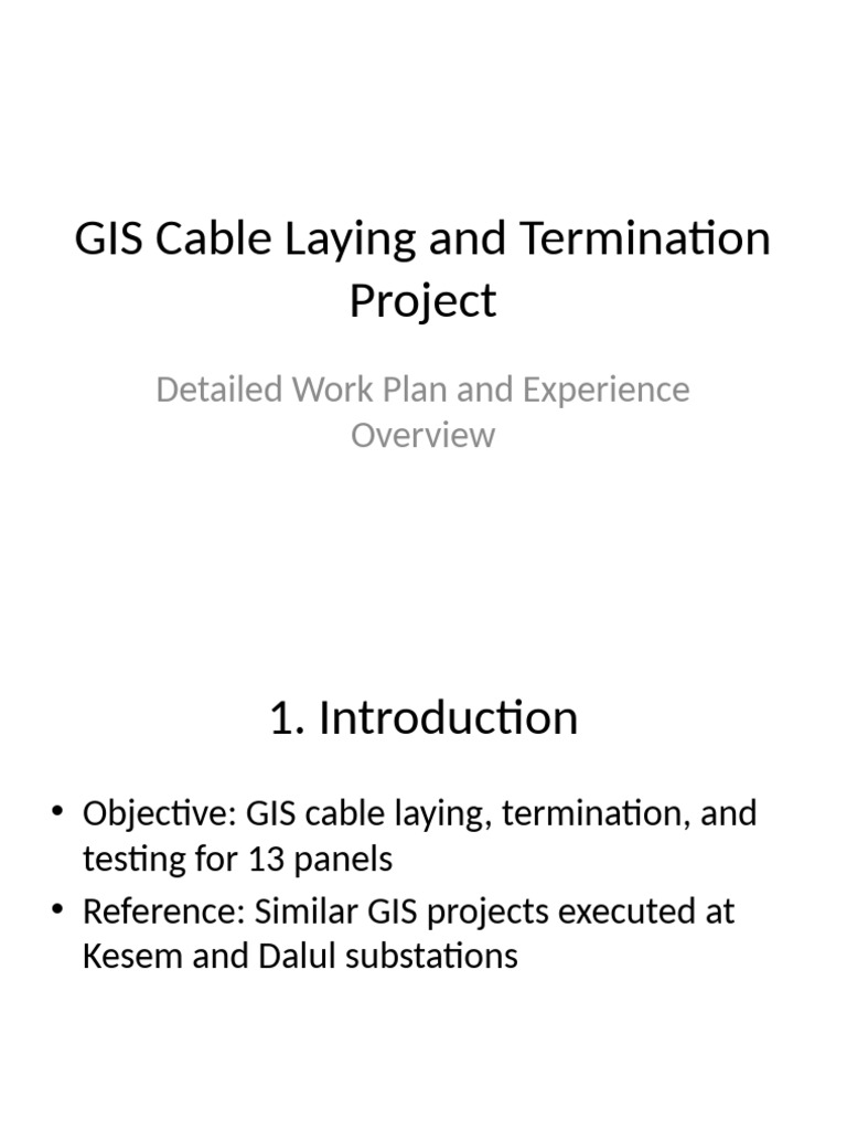 GIS Cable Laying & Testing Plan | PDF