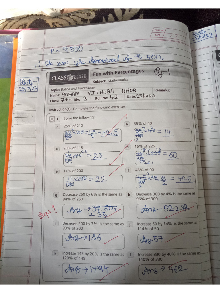 Maths Worksheet Ans | PDF