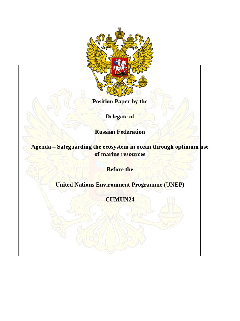Position Paper of The Russian Federation | PDF | Sustainability ...