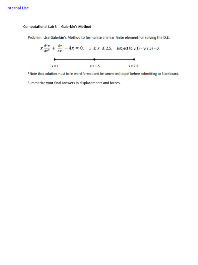 Computational Lab 3 - Galerkins Method | PDF