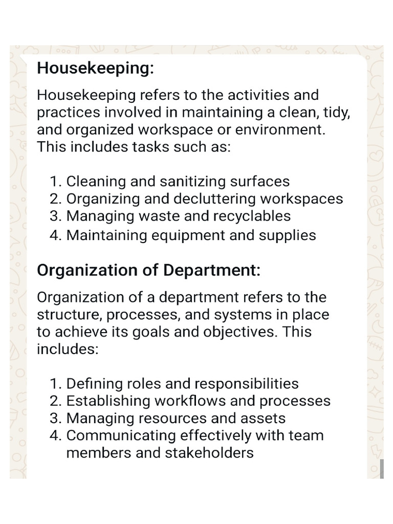 Houskeeping Final | PDF