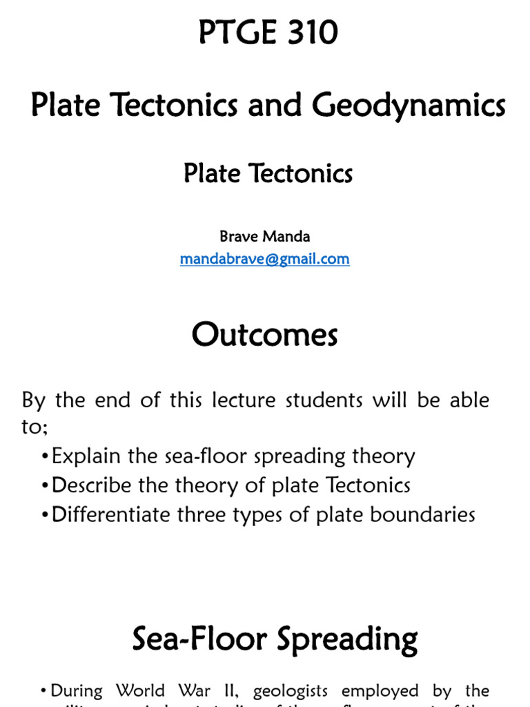 Plate Tectonics and Sea-Floor Spreading | PDF | Plate Tectonics | Geology