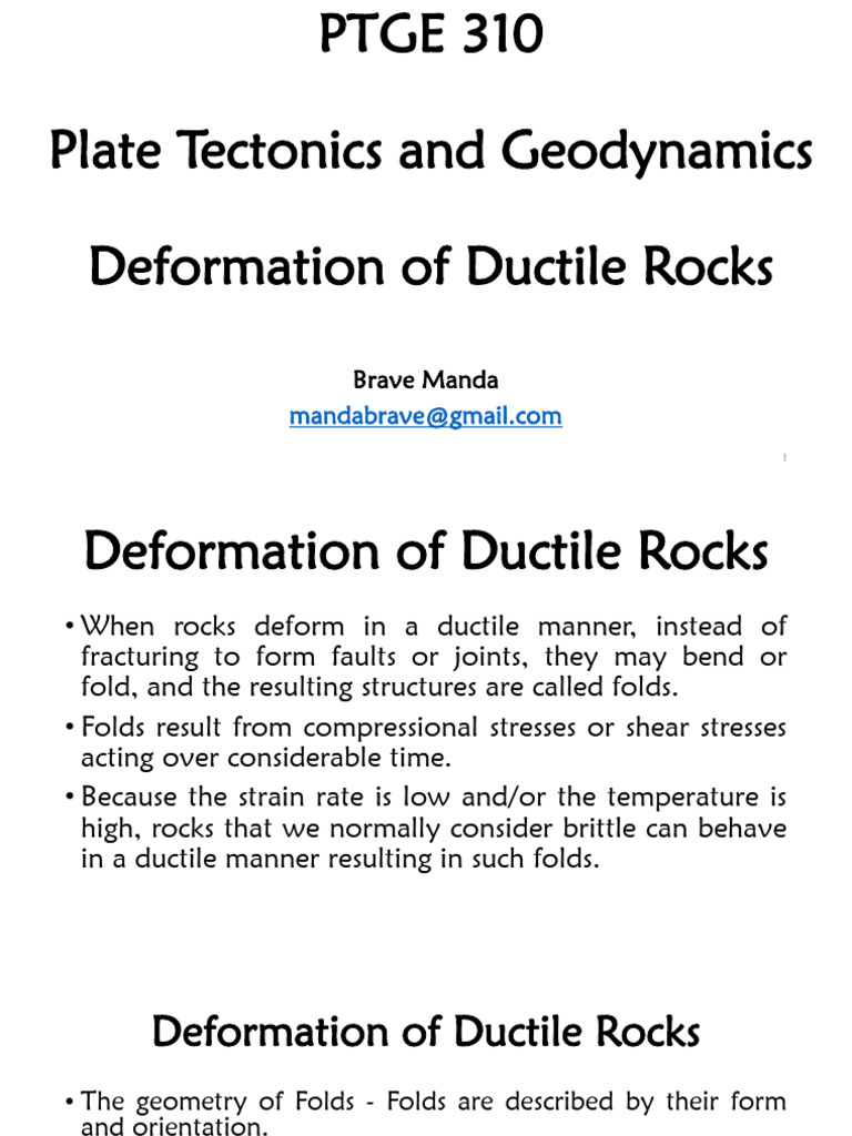 Lecture - 6 Deformation of Ductile Rocks | PDF | Plate Tectonics | Geology