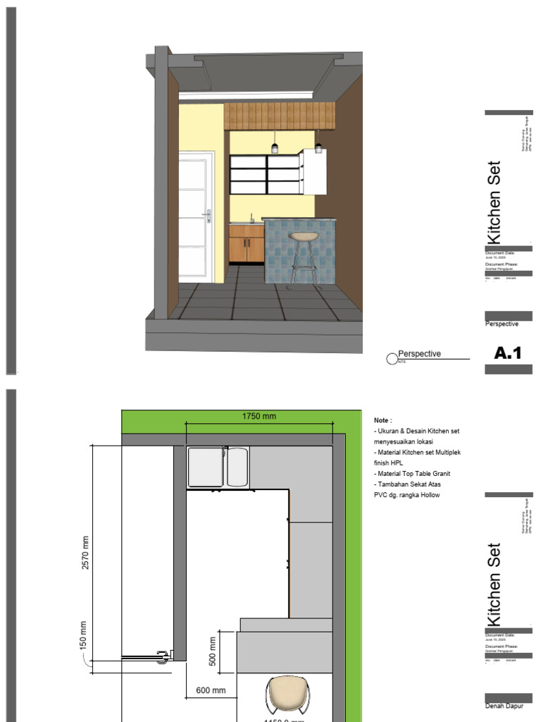 Ukuran dan Material Kitchen Set | PDF