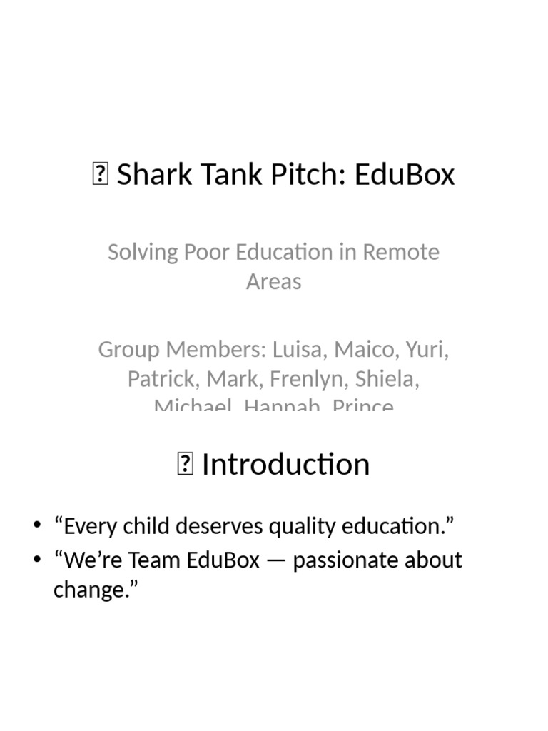 EduBox Shark Tank Presentation | PDF