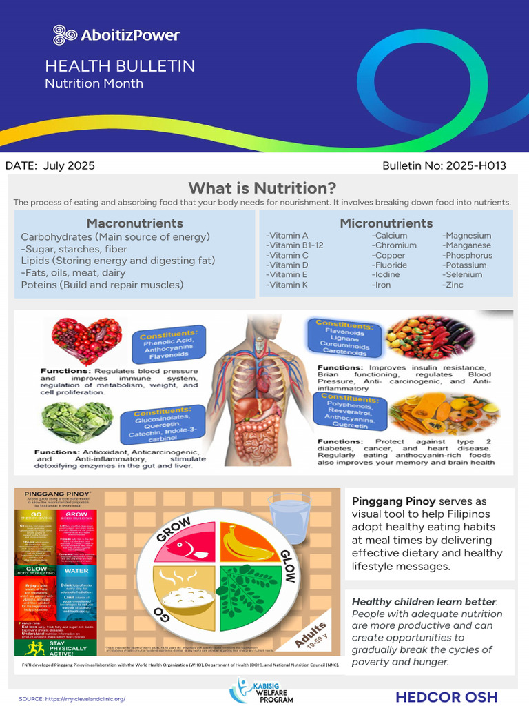 Nutrition Month Health Bulletin 2025 | PDF | Nutrition | Diet & Nutrition