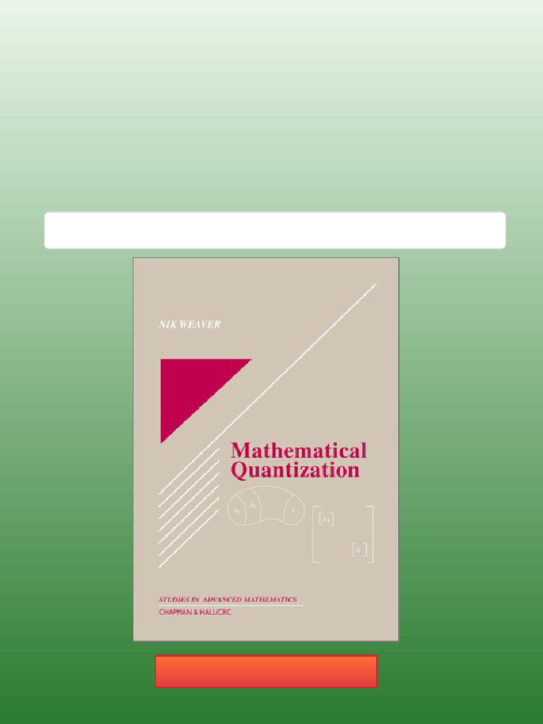Mathematical Quantization 1st Edition Nik Weaver Pdf Download | Pdf 