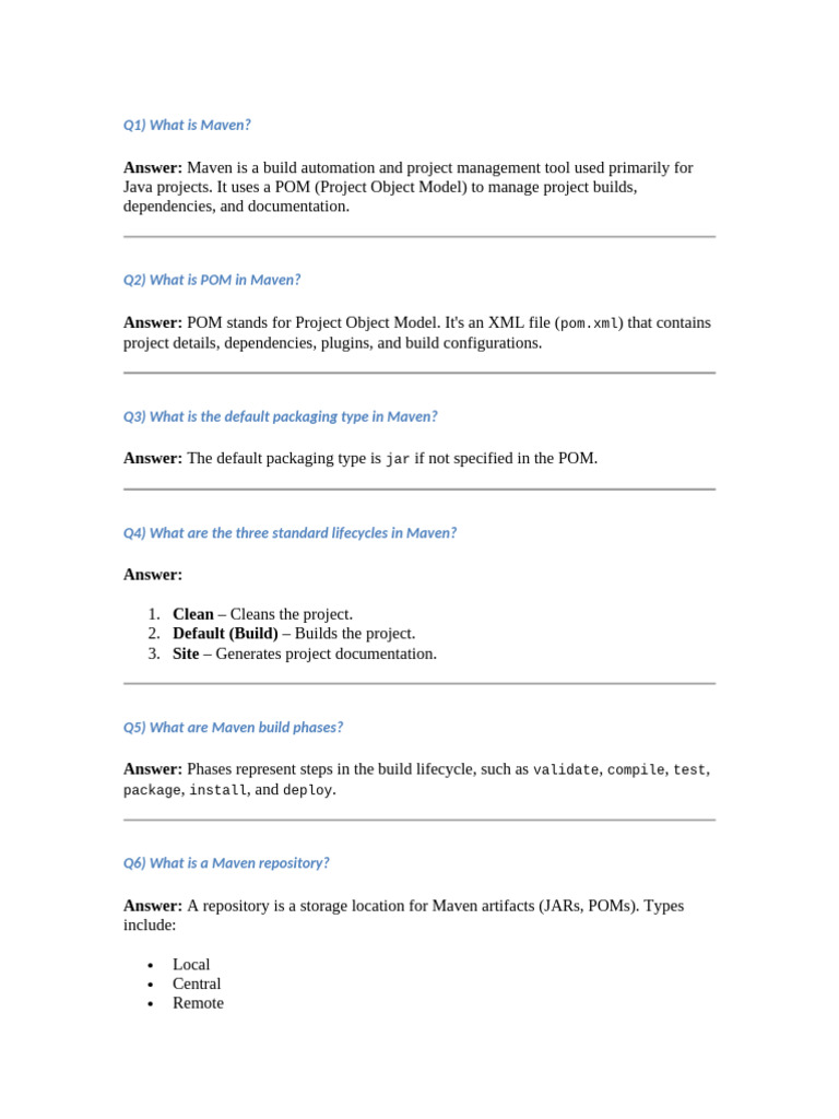 Maven Interview Questions Final | PDF | Software Engineering | Software Development