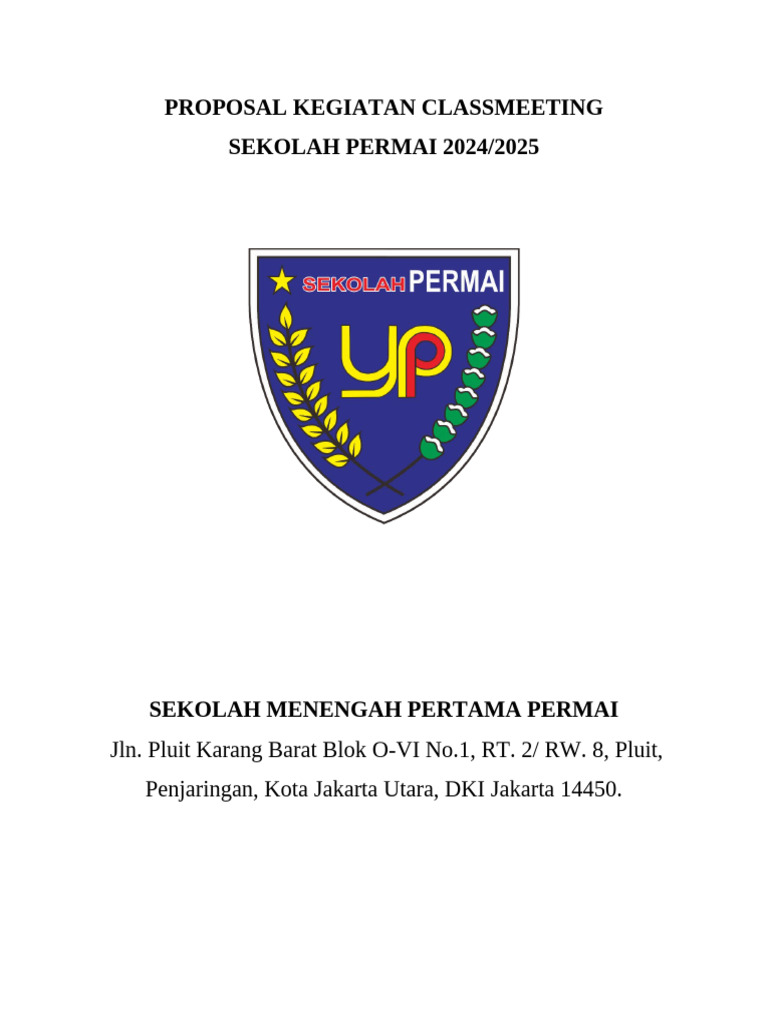 Proposal Kegiatan Classmeeting 24 - 25 | PDF