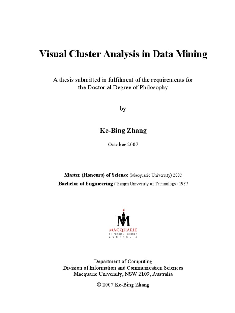 Visual Cluster Analysis in Data Mining | PDF | Cluster Analysis | Data Mining