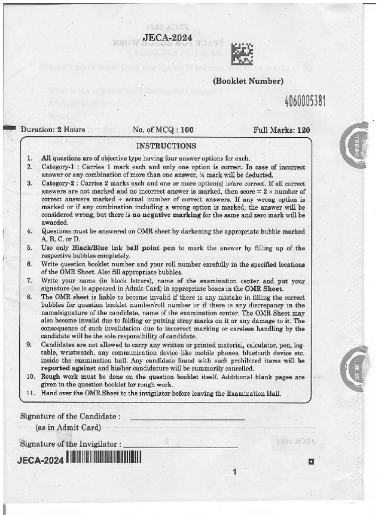 Jeca Question 4 | PDF