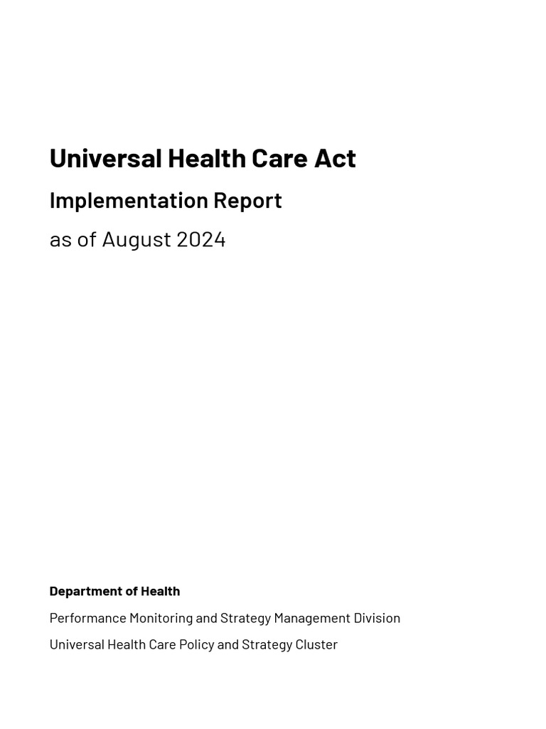 Universal Health Care Act 2024 Report | PDF | Health System | Mental Health