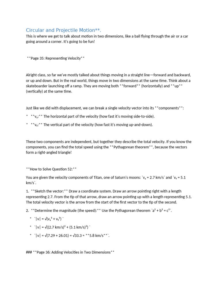 3 Circular and Projectile Motion | PDF | Acceleration | Velocity