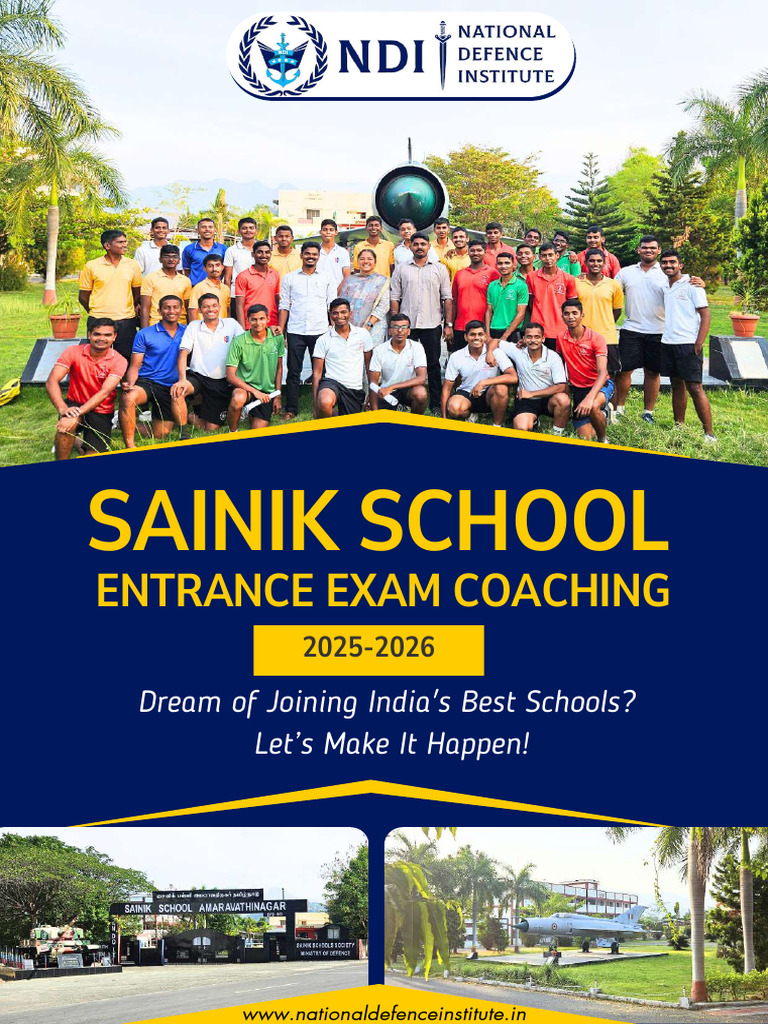 SAINIK SCHOOL COURSE BROUCHRE-2025 - Compressed | PDF | Area | University And College Admission