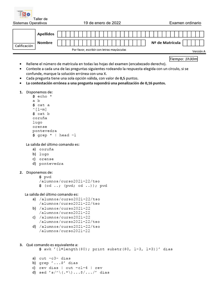 Test 3 | PDF | Software Unix | Unix