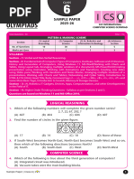 Imo Sample Paper Class-1 | PDF | Reason | Mathematics