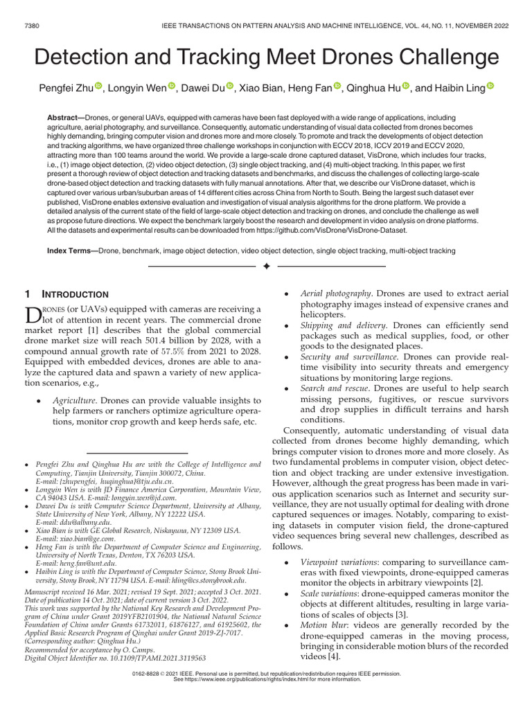 Drones: Object Detection & Tracking Challenges | PDF | Unmanned Aerial ...