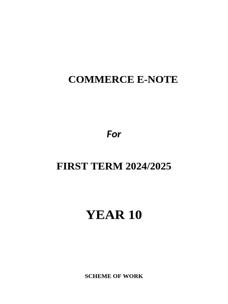 E-Note Commerce Year 10 First Term | PDF | Commerce | E Commerce