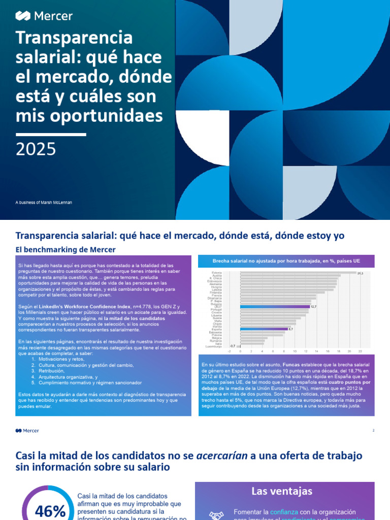 PDF 2025 Termometro Benchmarking Mercer | PDF | Salario | Economias
