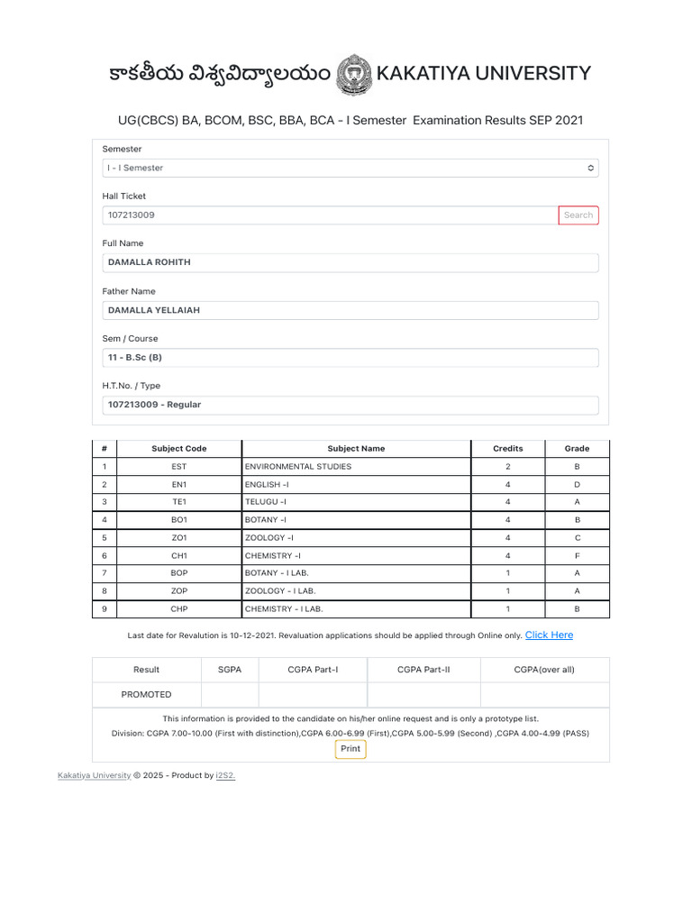 UG (CBCS) I, II, III, IV, VI Semester Examination Results JAN 2021 | PDF | Course Credit | Academia