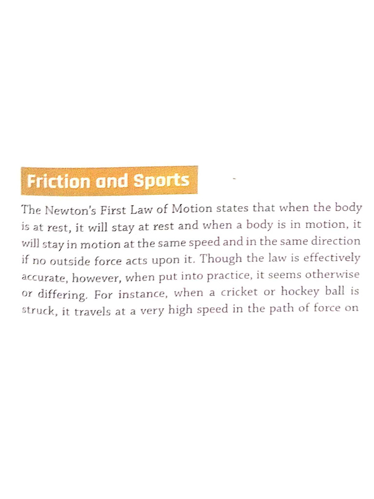 Friction in Sports | PDF