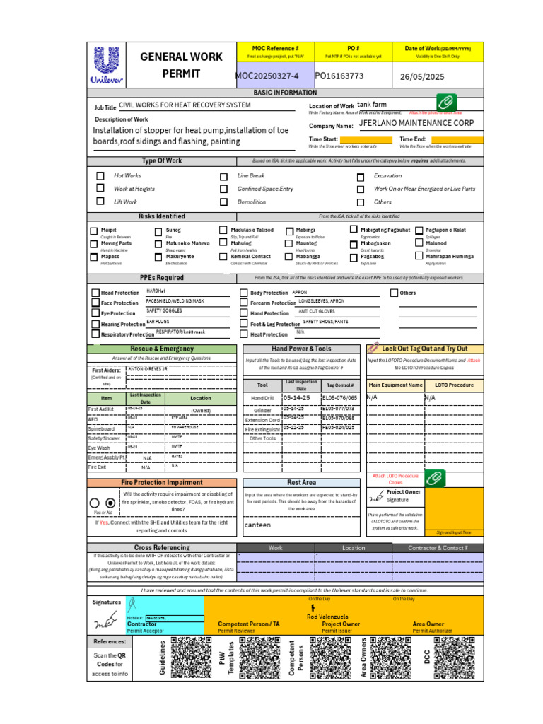 General Permit To Work 2024 - Latest - 2025-05-26T042442.788 | PDF ...