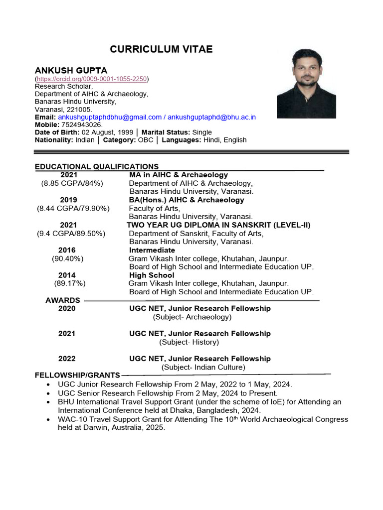 Ankush Gupta Curriculum Vitae | PDF