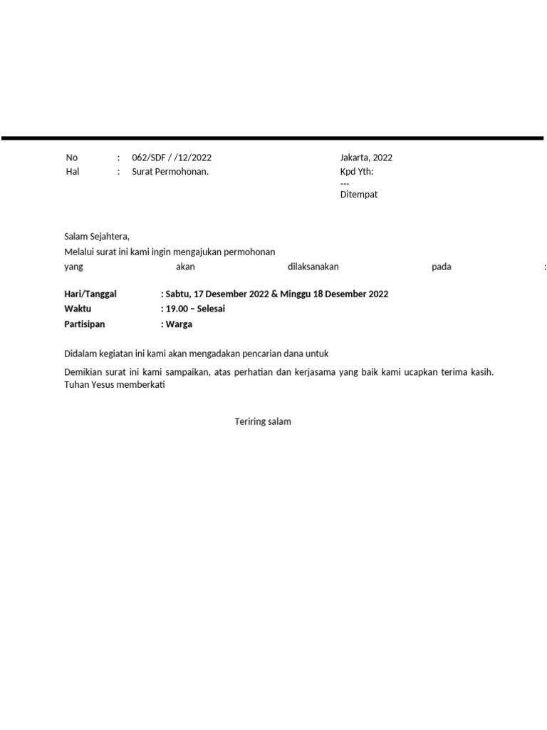 Cth Surat Permohonan | PDF