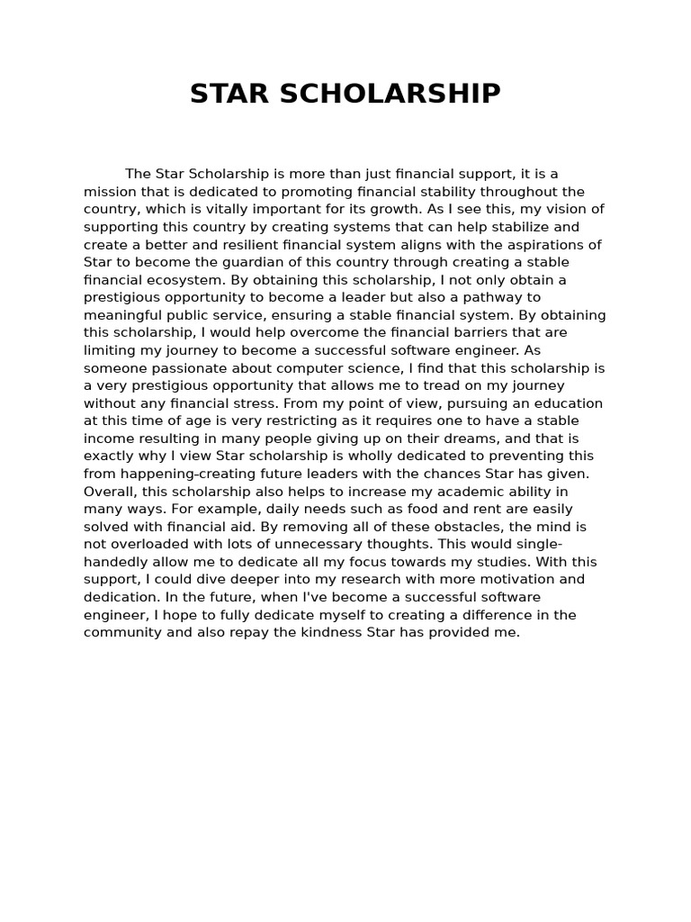 Star Scholarship | PDF