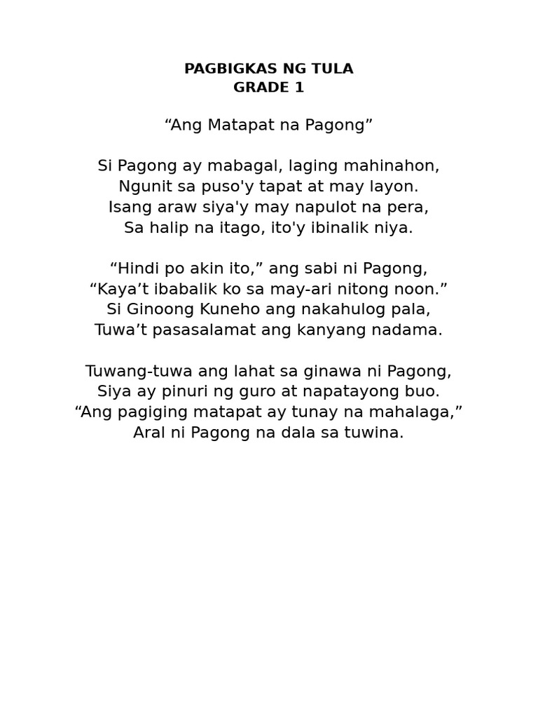 Pagbigkas NG Tula | PDF