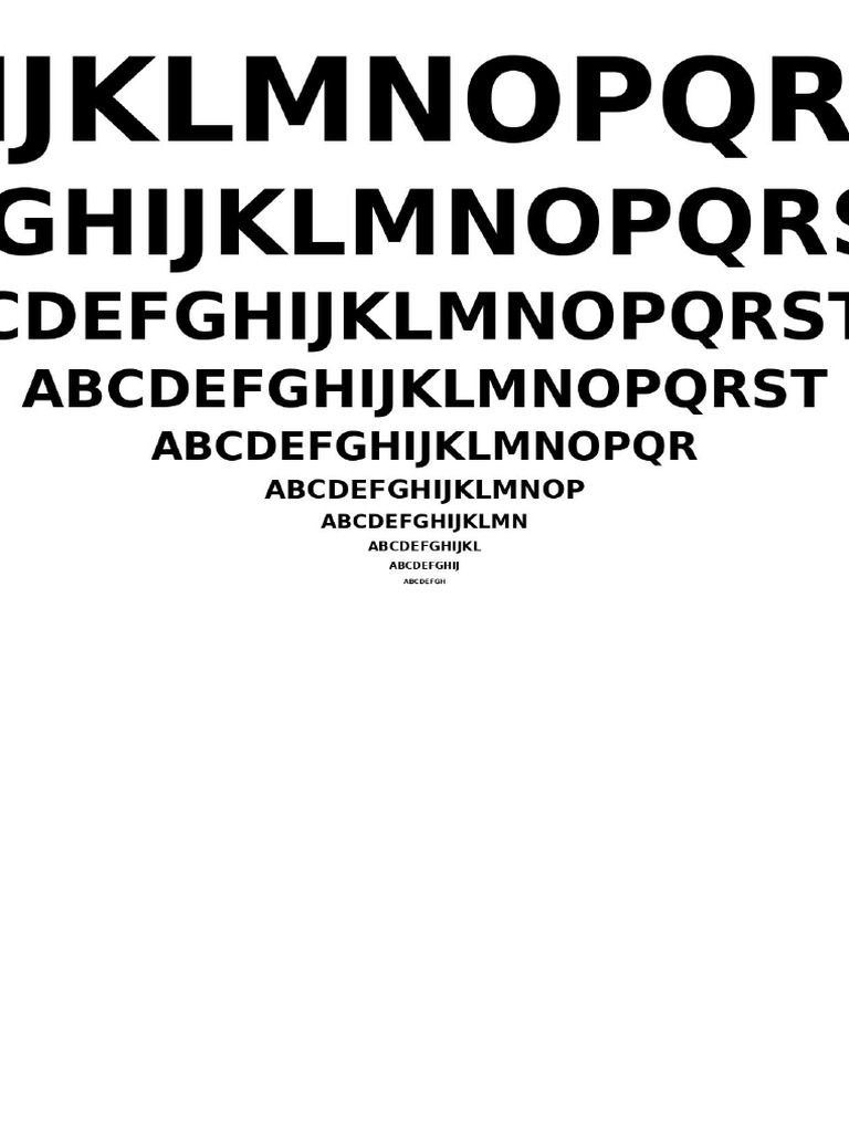 Eye Test Alphabet Chart | PDF