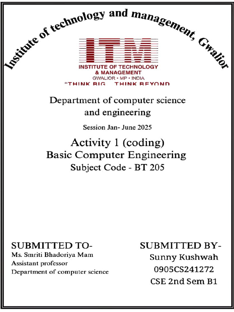 Abca Activity (Coding) by 0905CS241272 | PDF