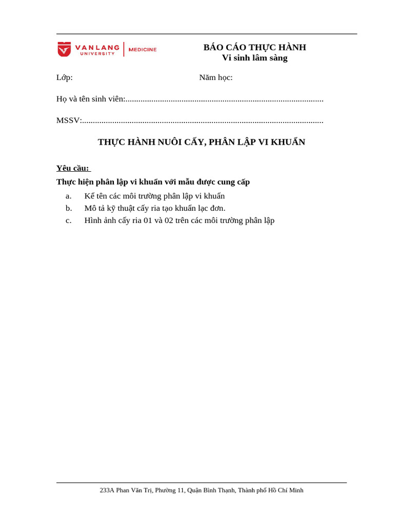 BC TH Vi Sinh Bài 2 - 6 | PDF