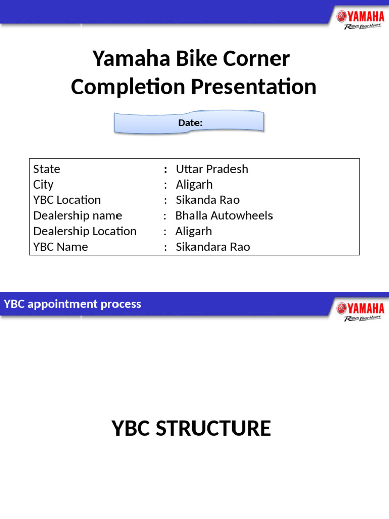 Yamaha Bike Corner YBC Details | PDF