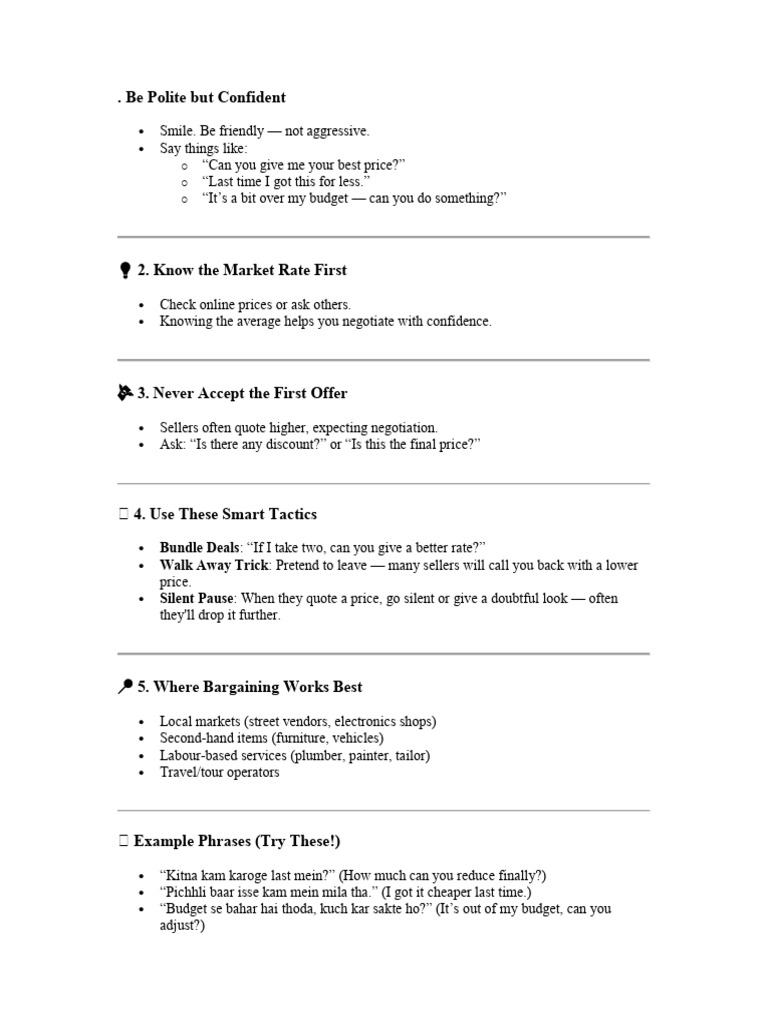 How To Barganing | PDF