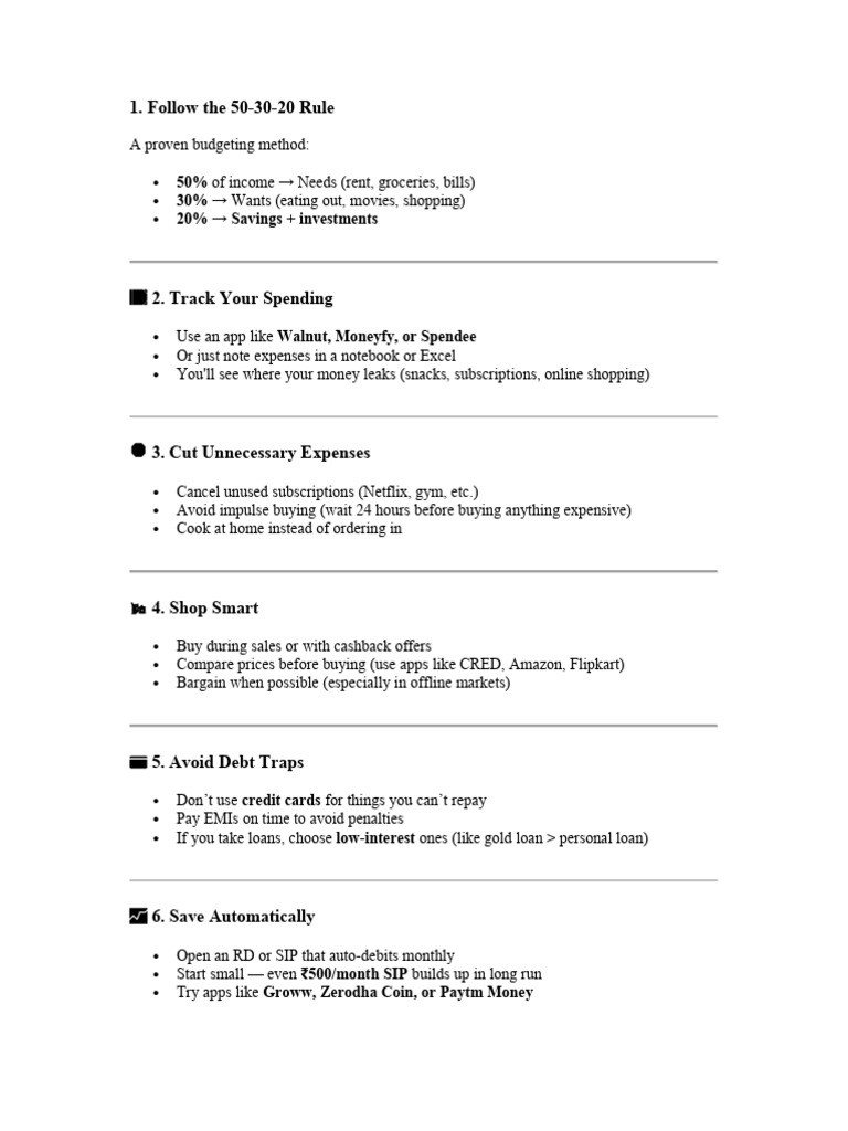 How To Save Money | PDF