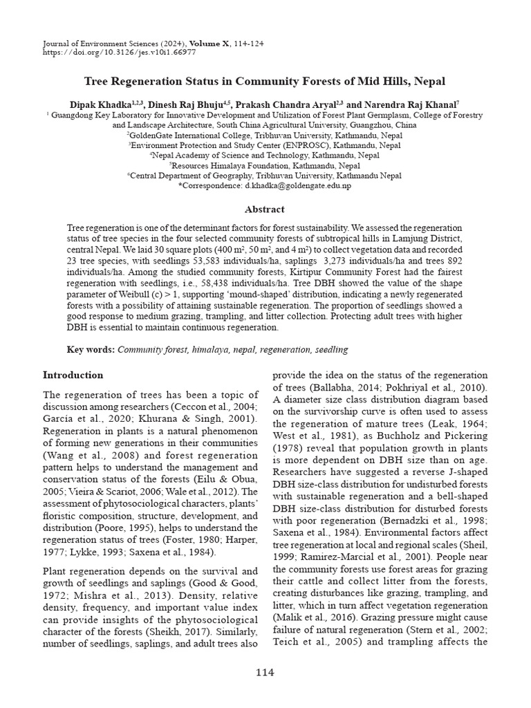 Tree Regeneration Status | PDF | Forests | Skewness