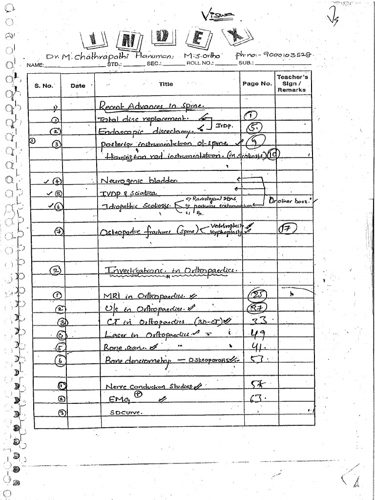 Recent Advances in Spine Notes | PDF